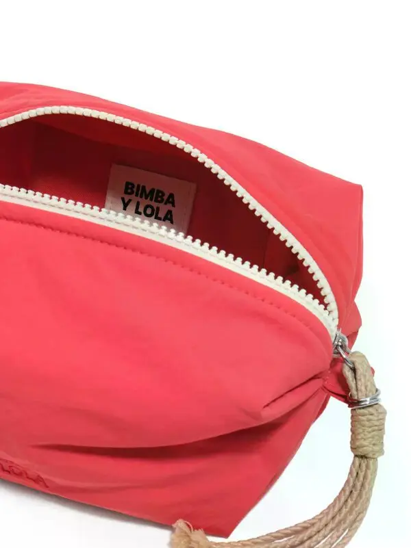 Bimba Y Lola Embroidered Rope-puller Makeup Bag - Red