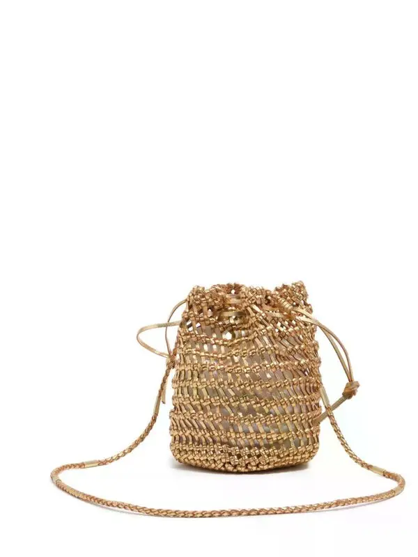 Bimba Y Lola Braided Leather Bucket Bag - Gold