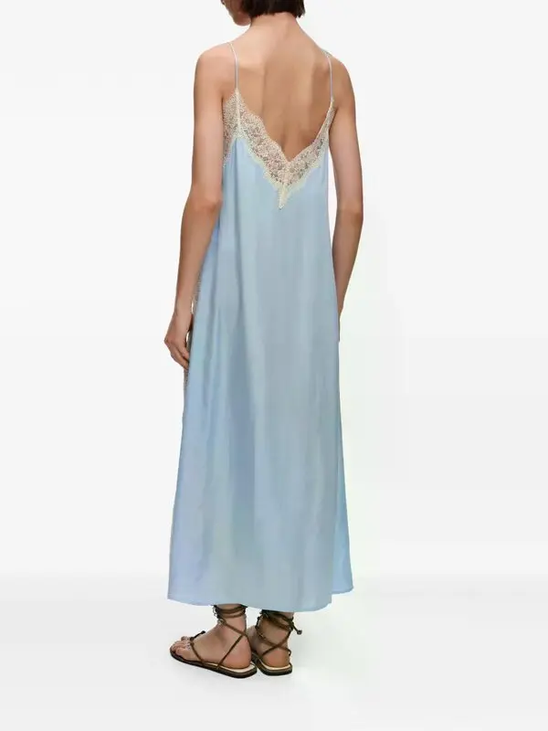 Bimba Y Lola Lace-trim Button-front Midi Dress