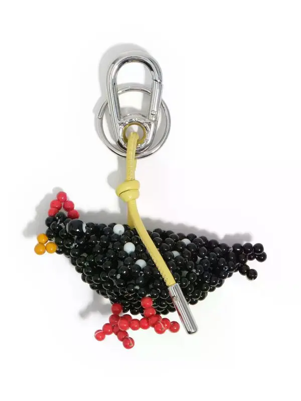 Bimba Y Lola Beaded Chicken Keyring - Black