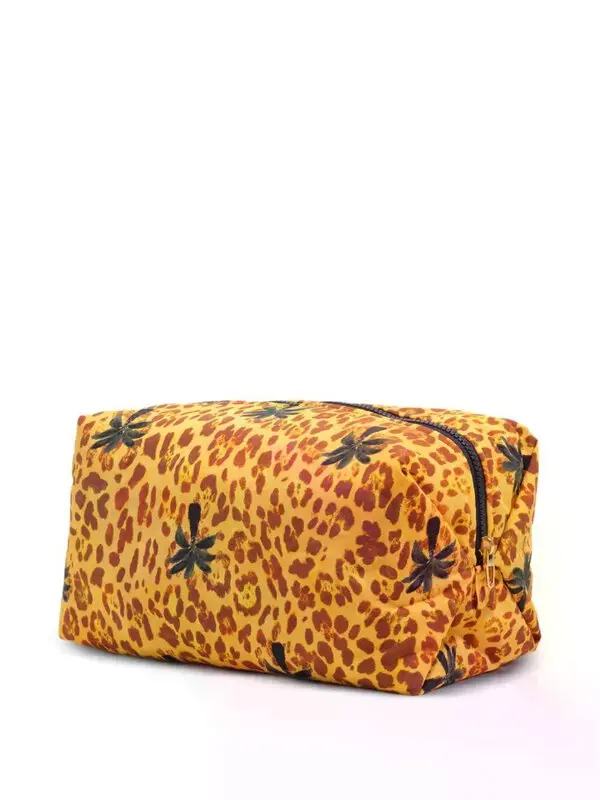 Bimba Y Lola Leopard And Palm Print Pouch - Yellow