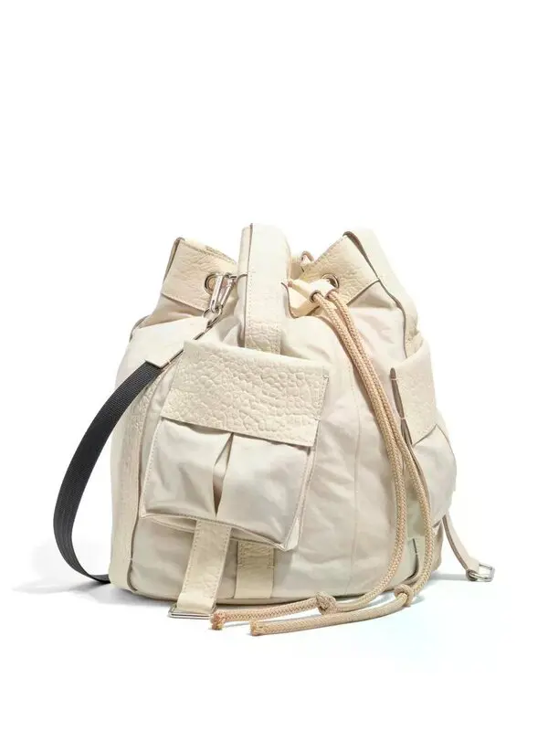 Bimba Y Lola Large Pebbled-trim Drawstring Bucket Bag