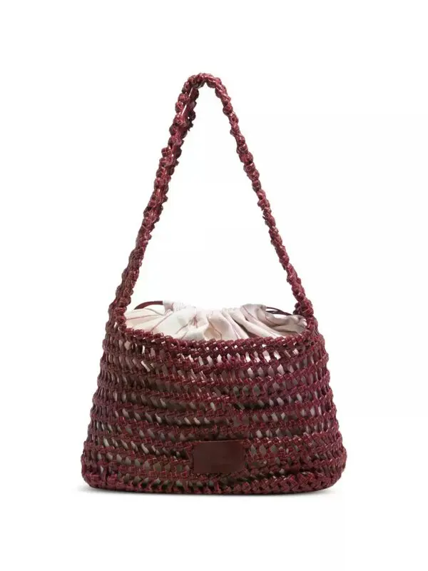 Bimba Y Lola Medium Woven Leather Shoulder Bag - Red
