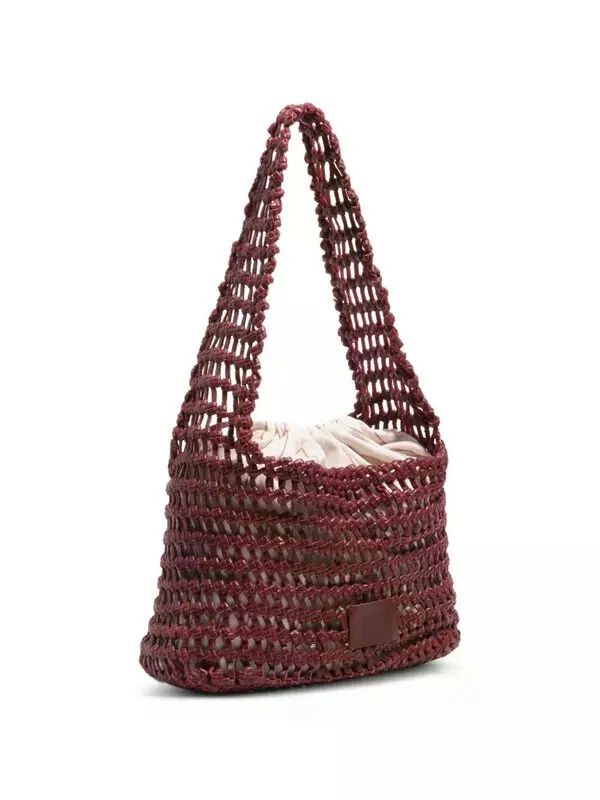Bimba Y Lola Medium Woven Leather Shoulder Bag - Red