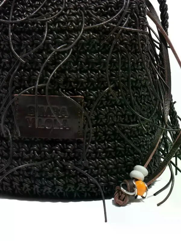 Bimba Y Lola Mini Plaited Leather Bucket Bag - Brown