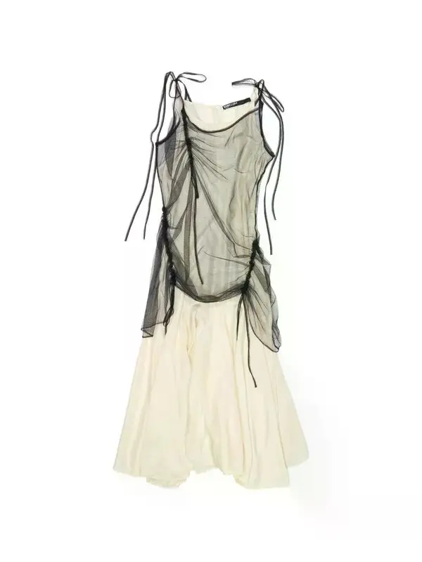 Bimba Y Lola Gathered Midi Dress - Neutrals