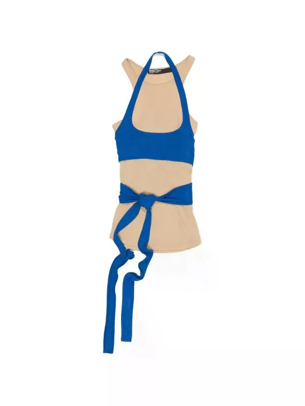 Bimba Y Lola Layered Halterneck Top - Neutrals