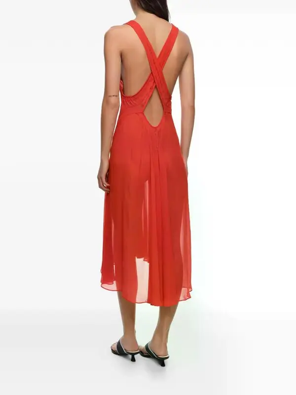 Bimba Y Lola V-neck Criss-cross Midi Dress