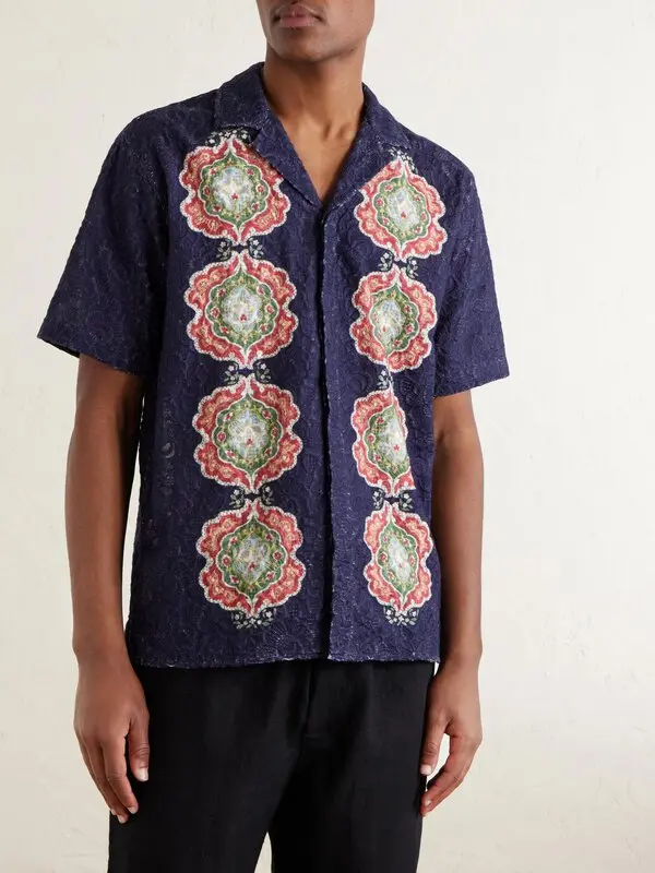 Orlebar Brown Broderie Anglaise Cotton Shirt