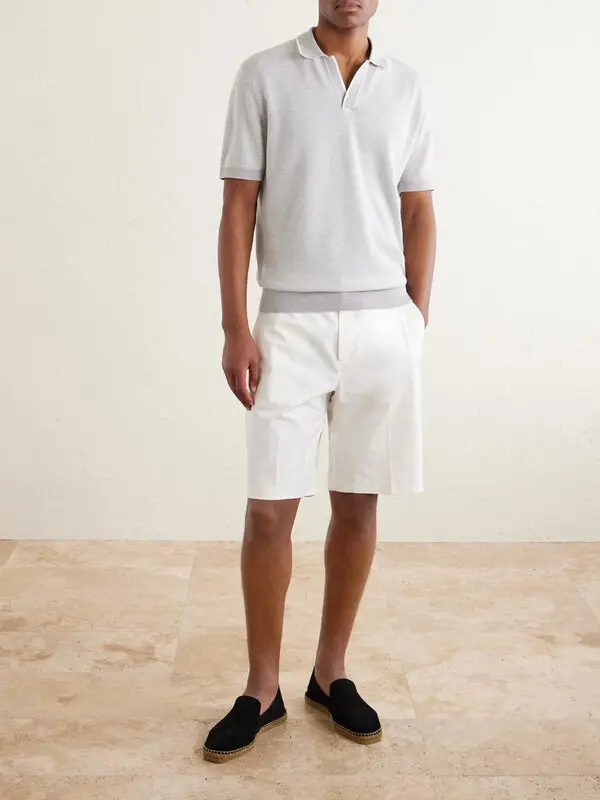 Orlebar Brown Horton Cotton And Wool-blend Polo Shirt - Gray
