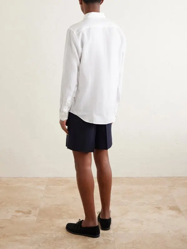 Orlebar Brown Mirabello Embroidered Linen Shirt