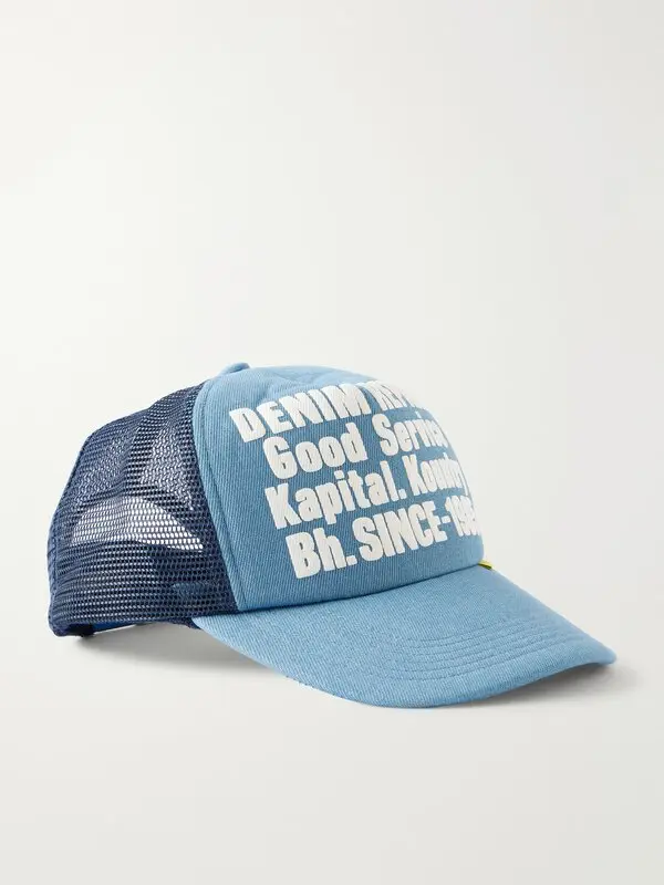 Kapital Denim Repair Service Trucker Cap - Blue