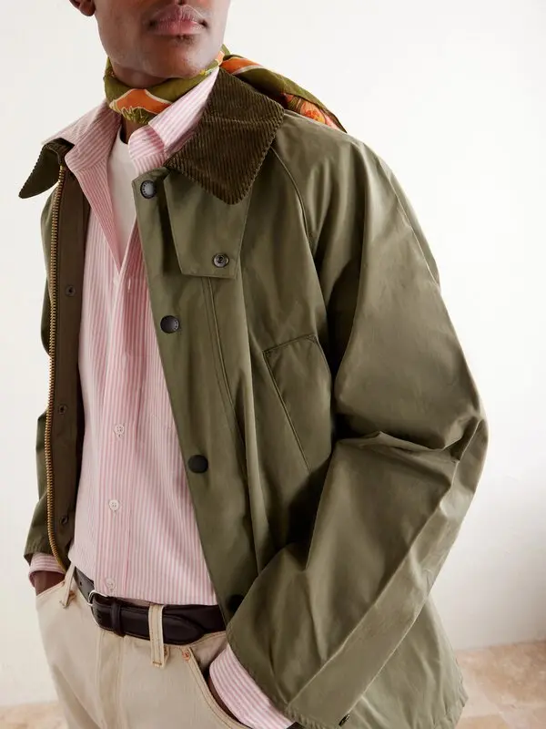 DRAKE'S Button-down Collar Striped Cotton Shirt - Pink
