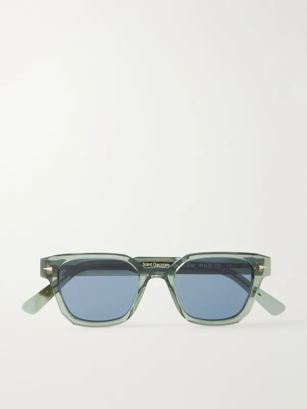 AHLEM Saint Georges D-frame Acetate Sunglasses - Green
