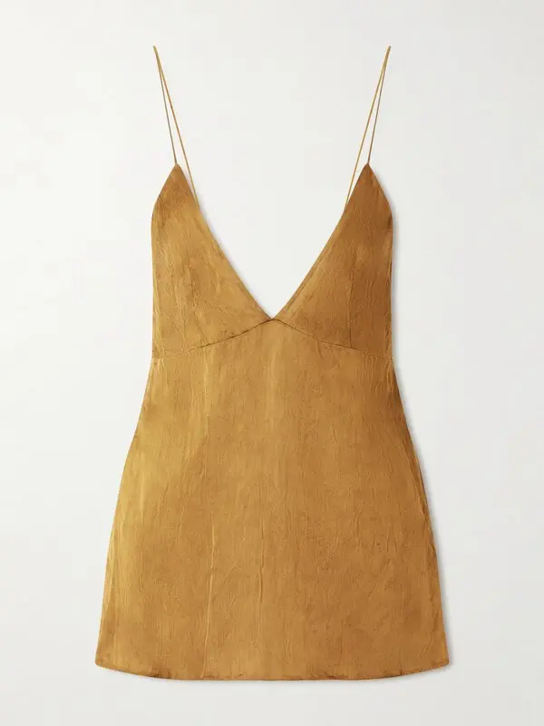 Khaite Timy Crinkled Voile Camisole - Gold