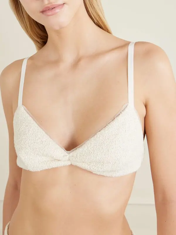 Khaite Talita Cotton-blend Poplin Bralette
