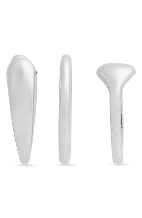 Nordstrom Set Of Three Organic Teardrop Band Rings - Silver