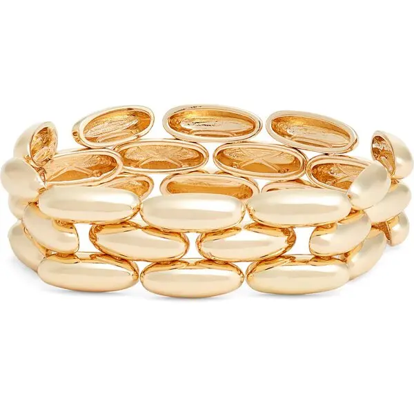Nordstrom Pebble Link Wide Stretch Bracelet - Gold
