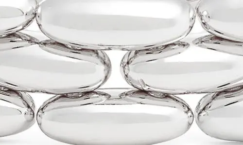 Nordstrom Pebble Link Wide Stretch Bracelet - Silver