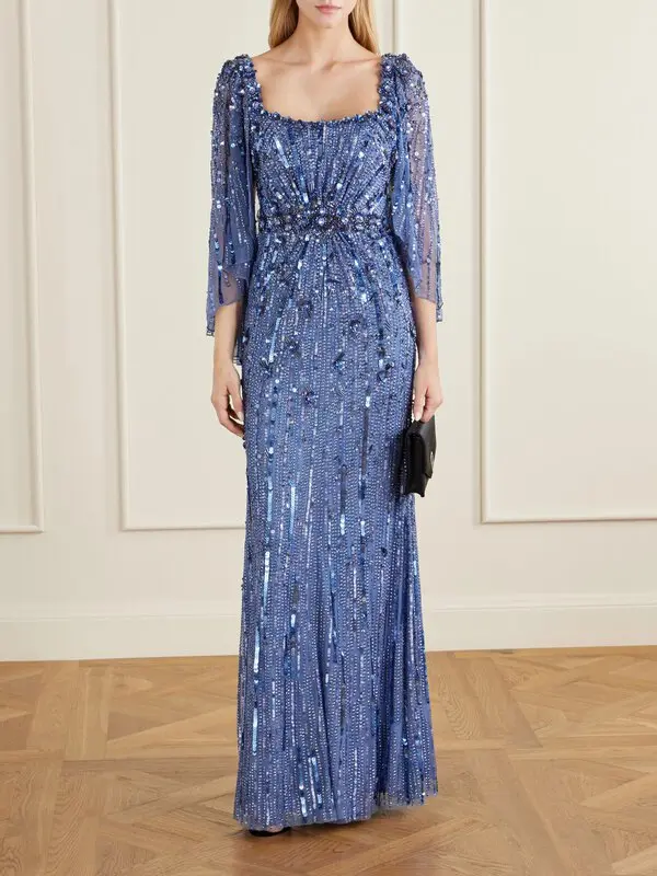 Jenny Packham Sequin-embellished Tulle Gown