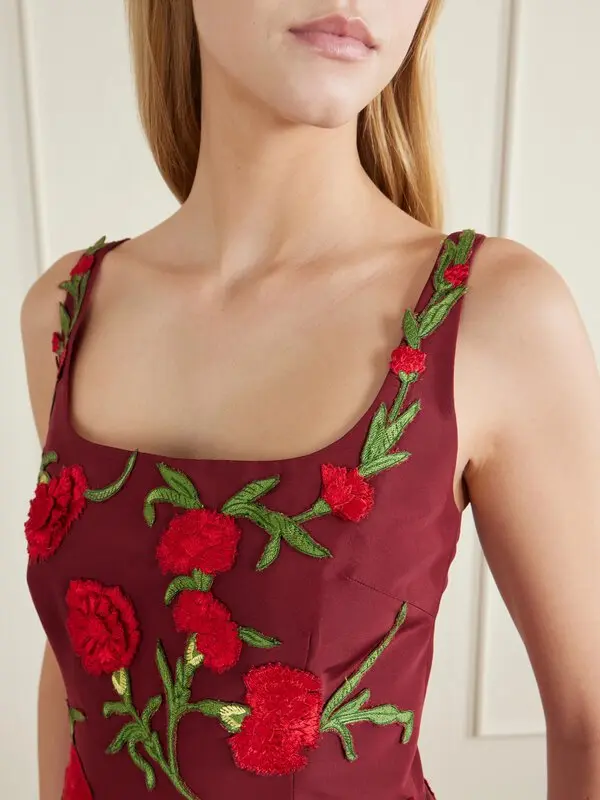 Carolina Herrera Embroidered Silk-faille Gown