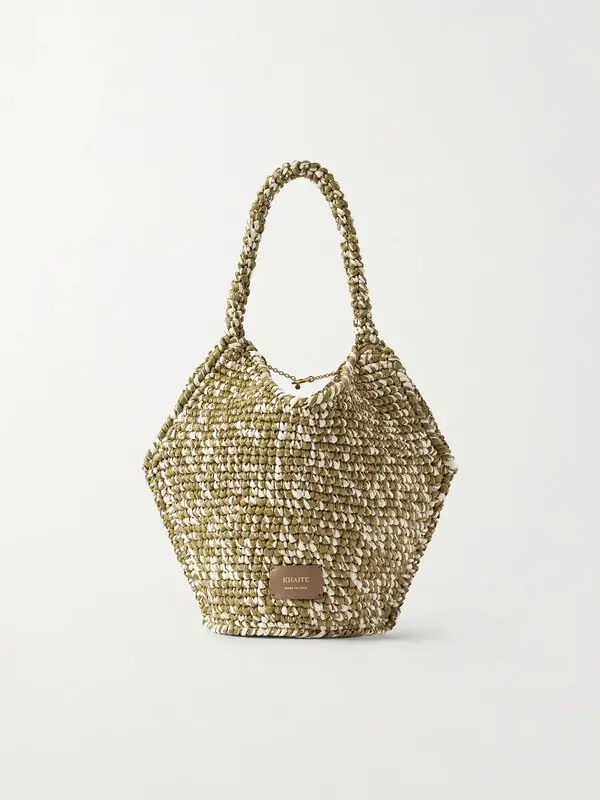 Khaite Lotus Mini Woven Tote - Green