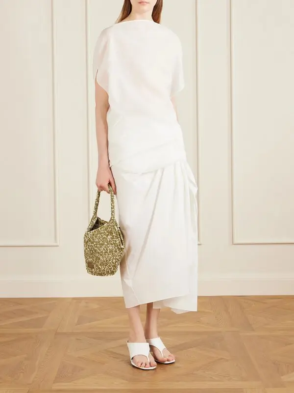 Khaite Lotus Mini Woven Tote - Green