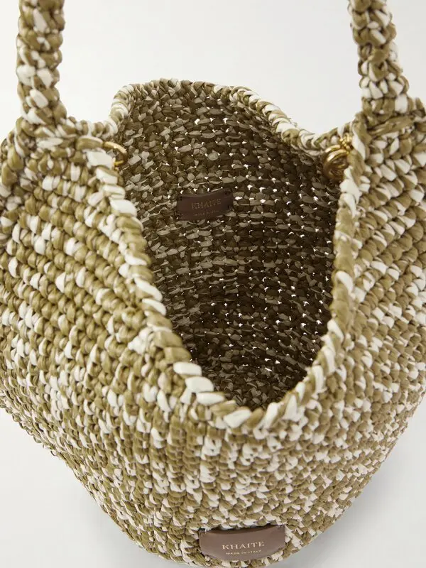 Khaite Lotus Mini Woven Tote - Green