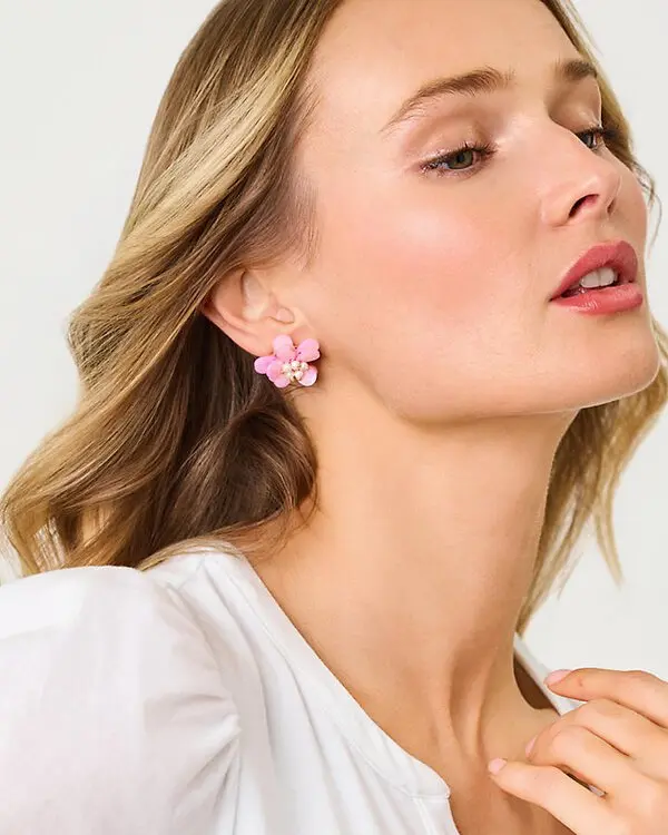 Lilly Pulitzer® Mother Of Pearl Floral Earrings - Pink Muse