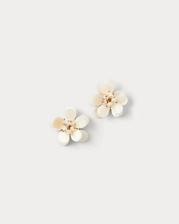 Lilly Pulitzer® Mother Of Pearl Floral Earrings - Resort White