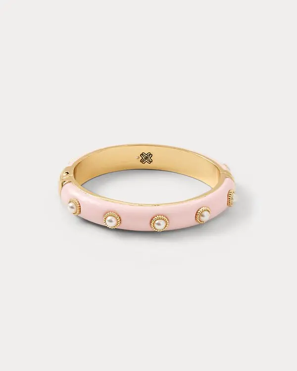Lilly Pulitzer® Enamel Pearl Studded Hinge Bracelet - Pink Muse