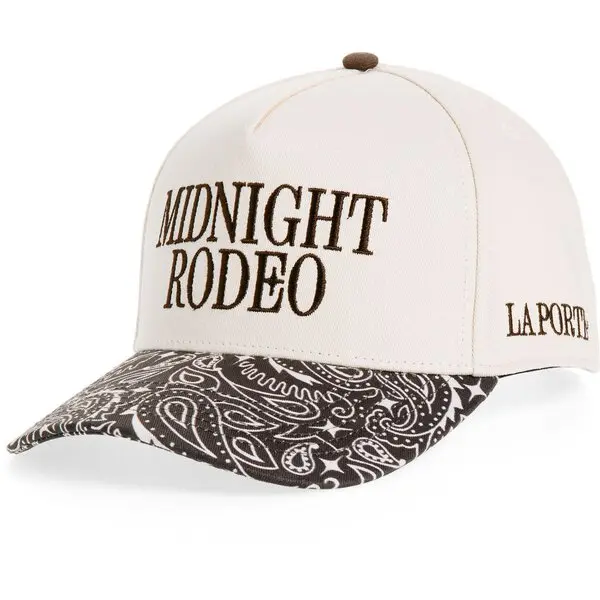 MIDNIGHT RODEO X La Porte Paisley Cotton Twill Baseball Cap - Cream/brown