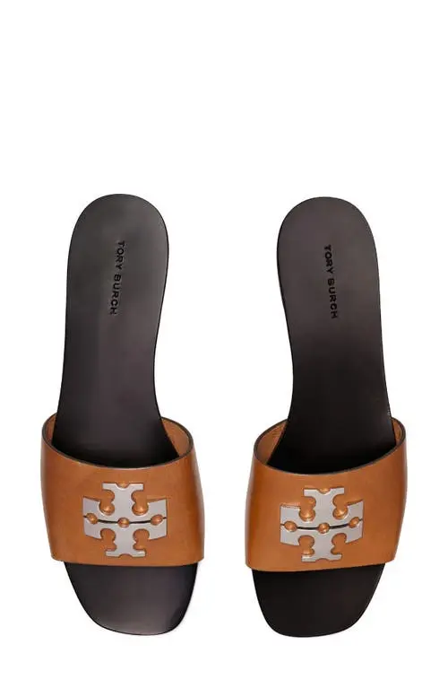 Tory Burch Charlie Slide Sandal With T-monogram Hardware - Classic Cuoio