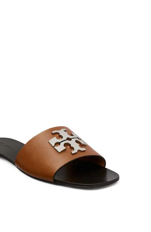 Tory Burch Charlie Slide Sandal With T-monogram Hardware - Classic Cuoio
