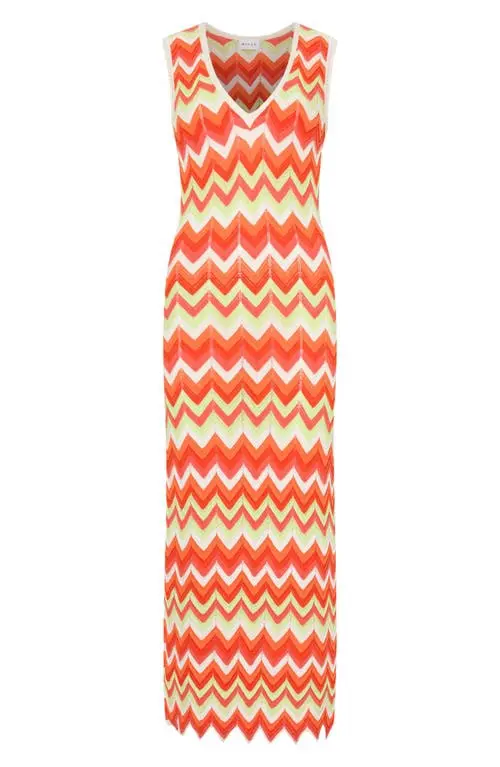 MILLY Kaela Metallic Cover-up Knit Midi Dress