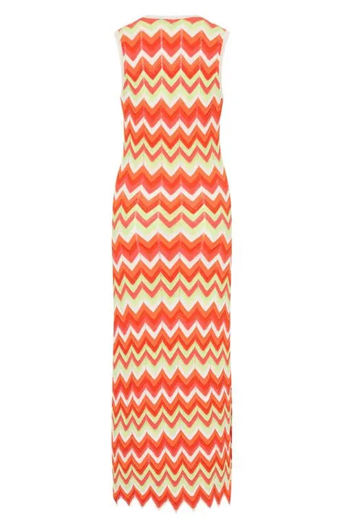 MILLY Kaela Metallic Cover-up Knit Midi Dress