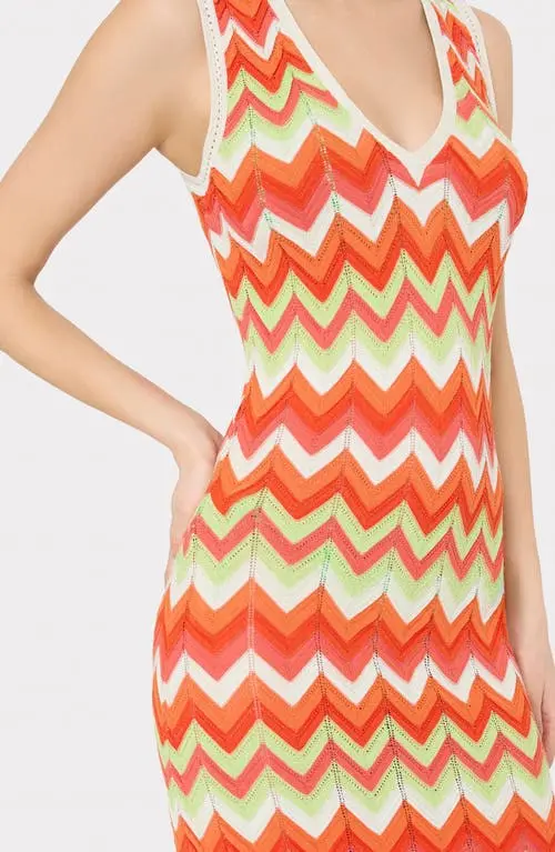 MILLY Kaela Metallic Cover-up Knit Midi Dress
