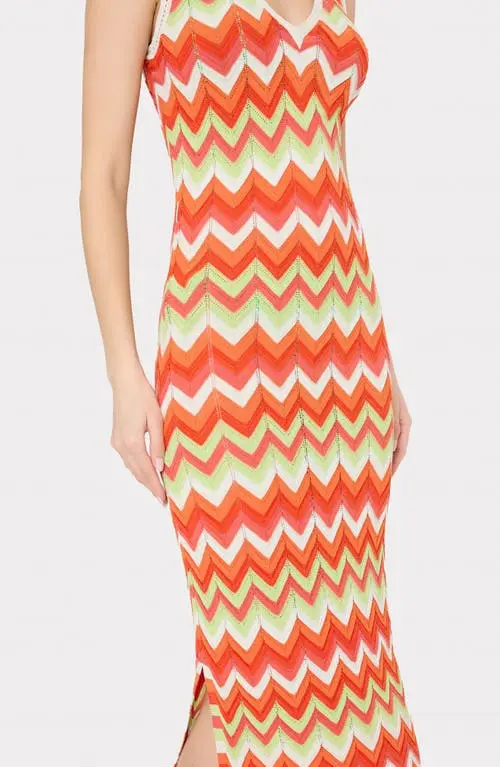 MILLY Kaela Metallic Cover-up Knit Midi Dress