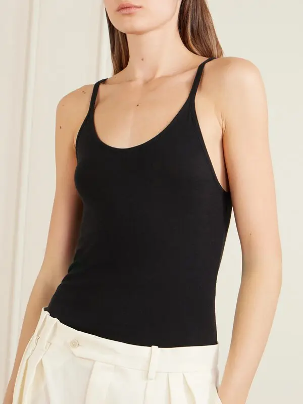 Calvin Klein Alicia Cotton-blend Jersey Tank Top - Black