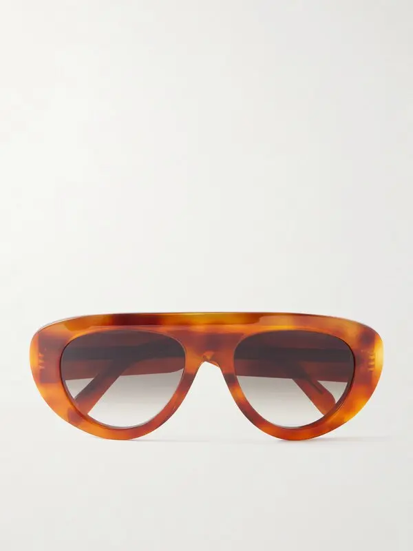 Celine Aviator Metal Sunglasses - Tortoiseshell