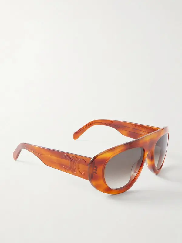 Celine Aviator Metal Sunglasses - Tortoiseshell