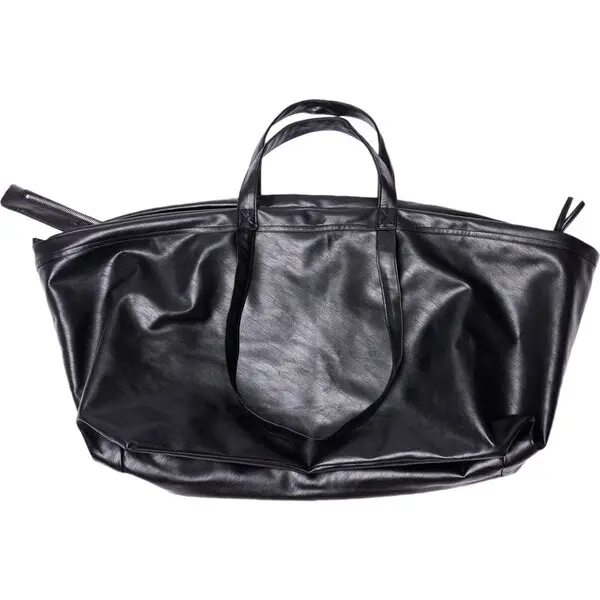 Mnml Faux Leather Weekend Bag - Black