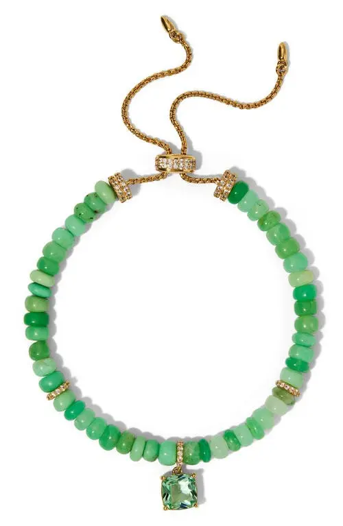Nadri 18k Gold-plated Cubic Zirconia And Carnelian Slider Bracelet - Gold/green