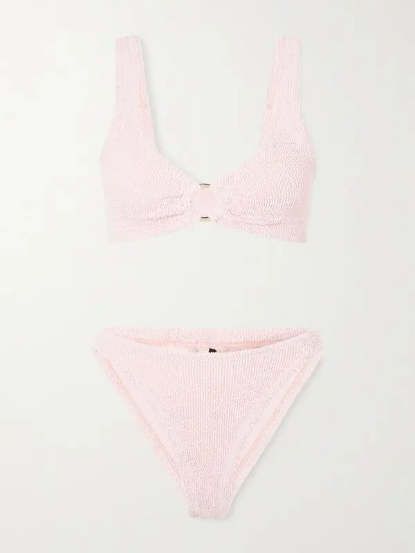 Hunza G Original Crinkle Embellished Bikini - Pink