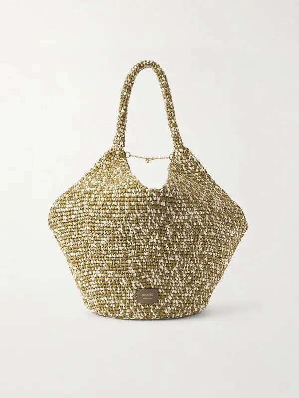 Khaite Lotus Medium Two-tone Woven Tote