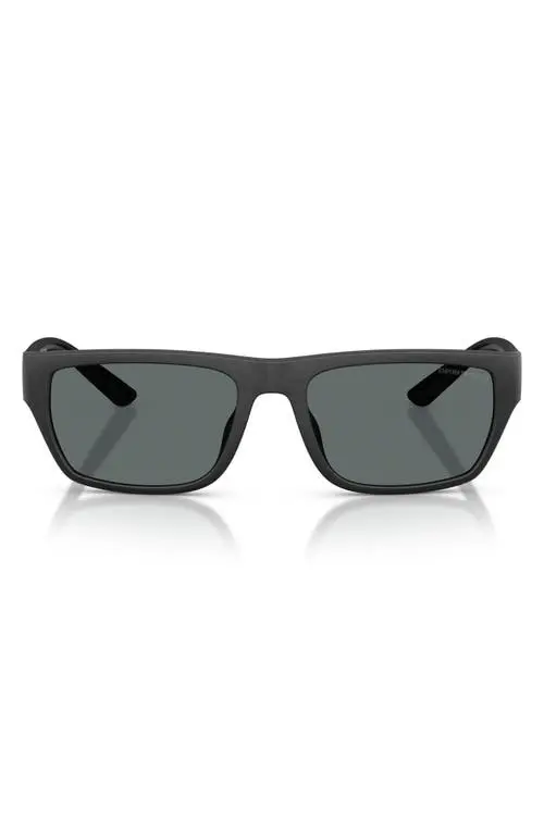 Emporio Armani 57mm Polarized Pillow Sunglasses - Matte Black/dark Grey