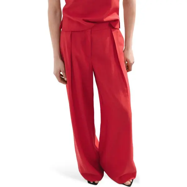 Mango Straight Leg Pants - Red