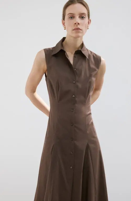 Mango Sleeveless Shirtdress In Cotton And Lyocell Blend