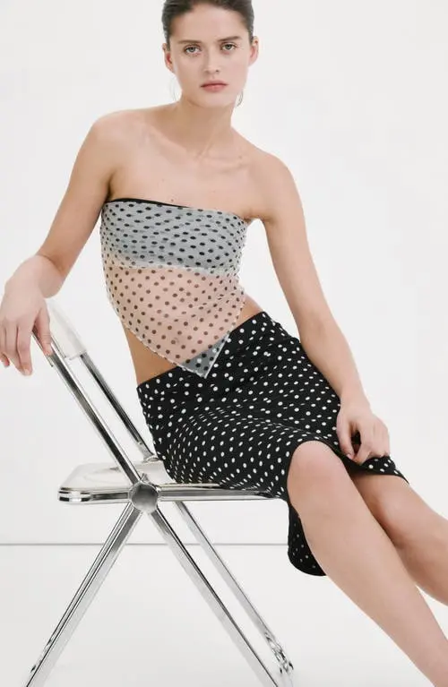 Mango Polka Dot Midi Skirt