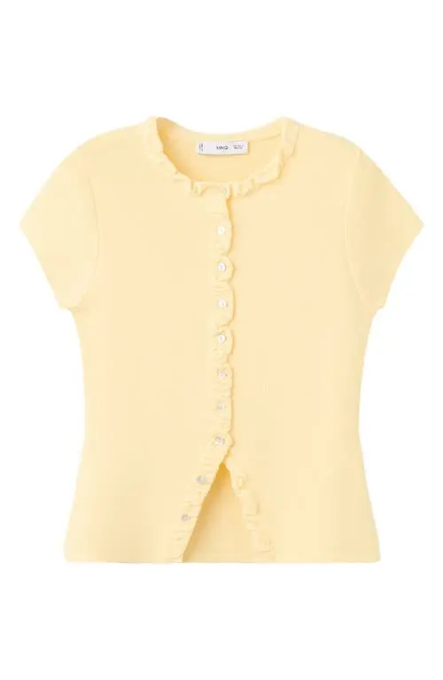 Mango Frill Short Sleeve Cardigan